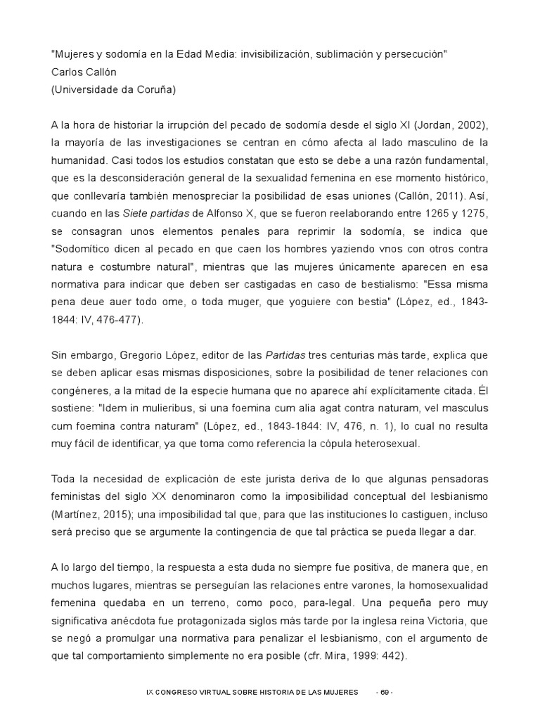 16 Mujeres y sodomía en la Edad Media | PDF | Lesbianismo | Teresa De Ávila