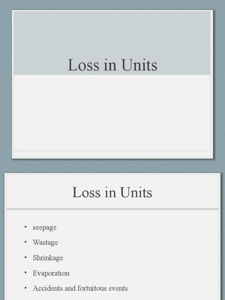 Lost Units | Download Free PDF | Cost | Financial Economics