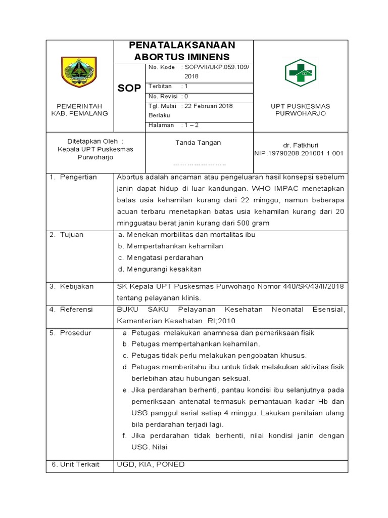 Penatalaksanaan Abortus Imminens | PDF | Pengembangan Diri | Kesehatan ...