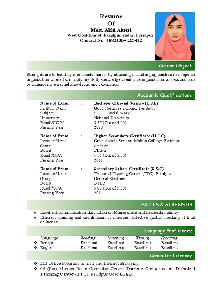 Akhi Akter CV | PDF | Learning | Cognition