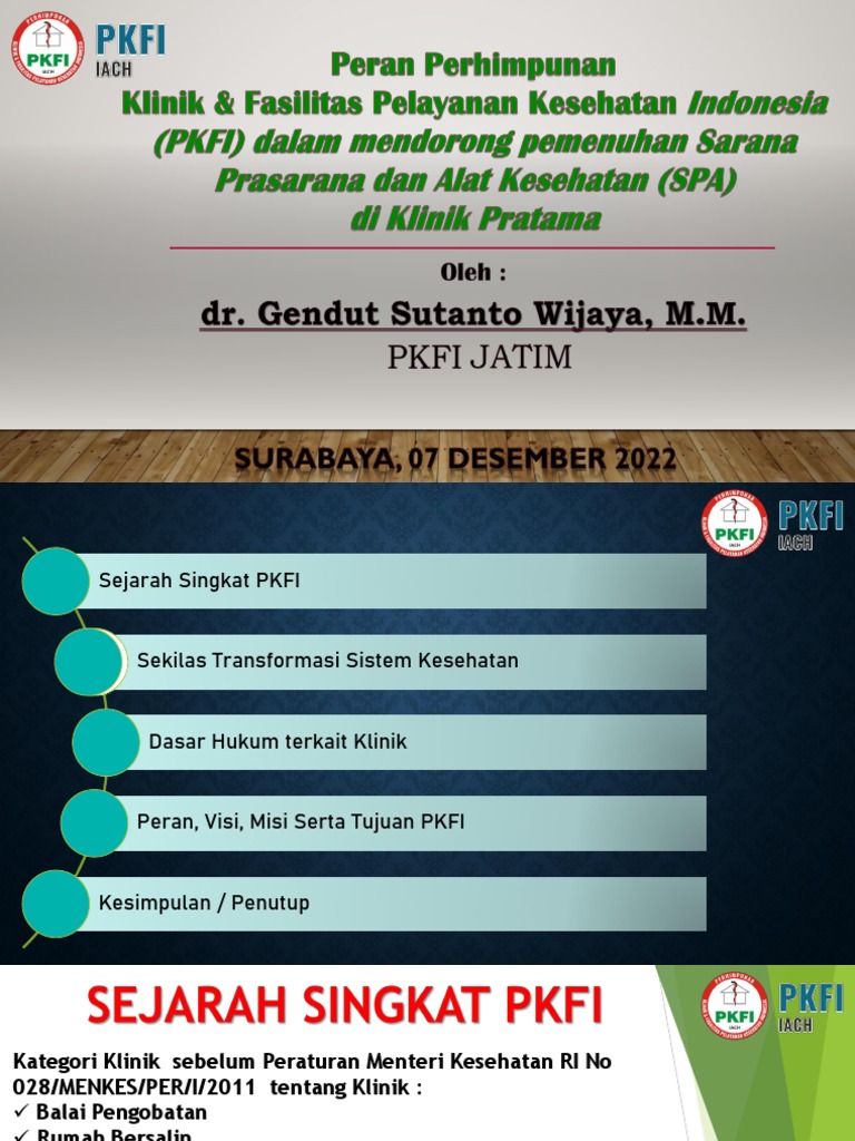 Presentasi Peran PKFI Dalam SPA (Dr. Gendut Sutanto Wijaya) | PDF
