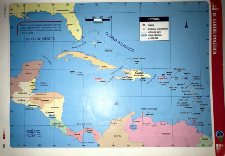 Mapa Político del Caribe y Capitales | PDF