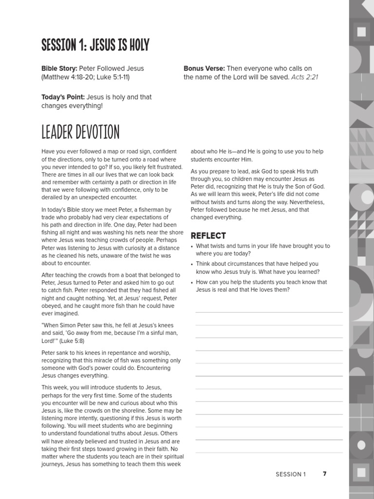 Vbs23 Student Lg-Session1 | PDF | Jesus | Saint Peter