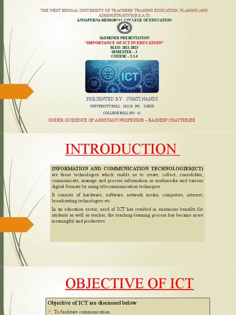 Importance Of Ict In Education Pdf Information Technology