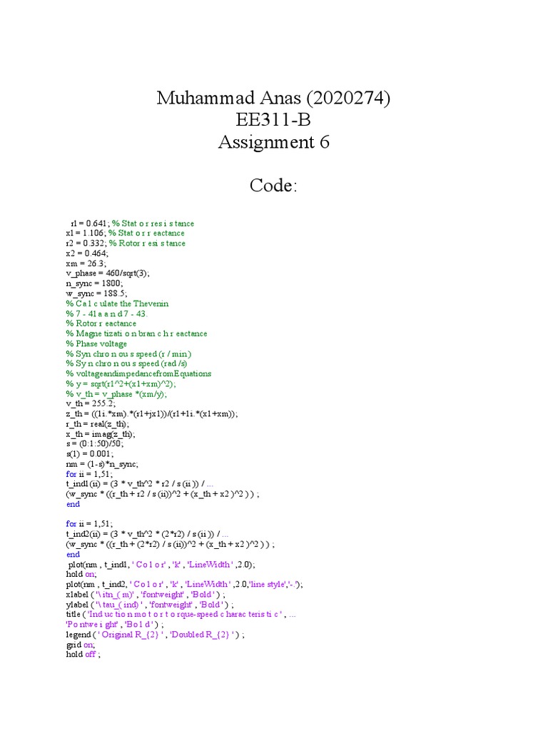 Assignment 6 EE311 | PDF