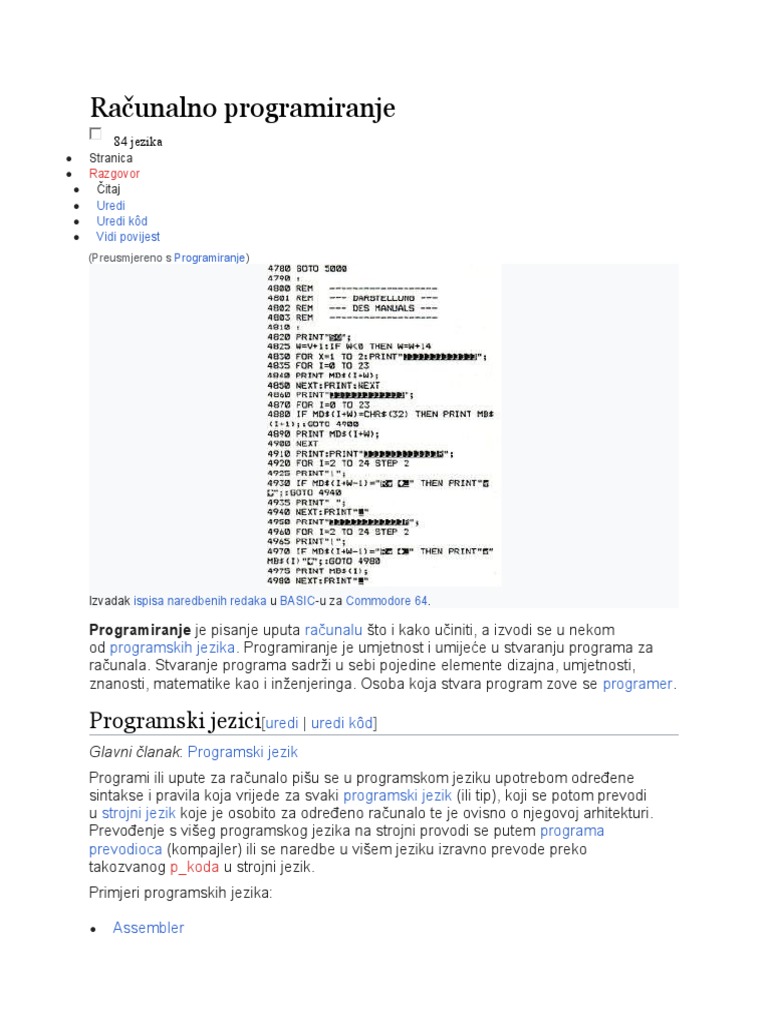 Računalno Programiranje | PDF