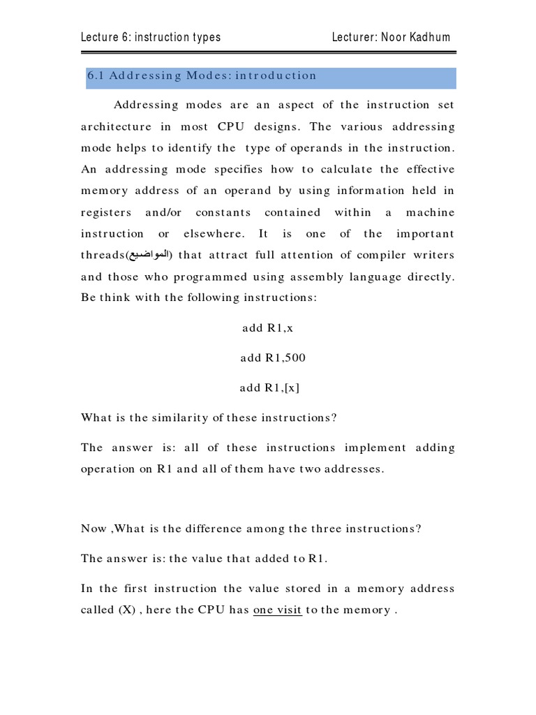 Addressing - Moods | Download Free PDF | Central Processing Unit | Classes Of Computers