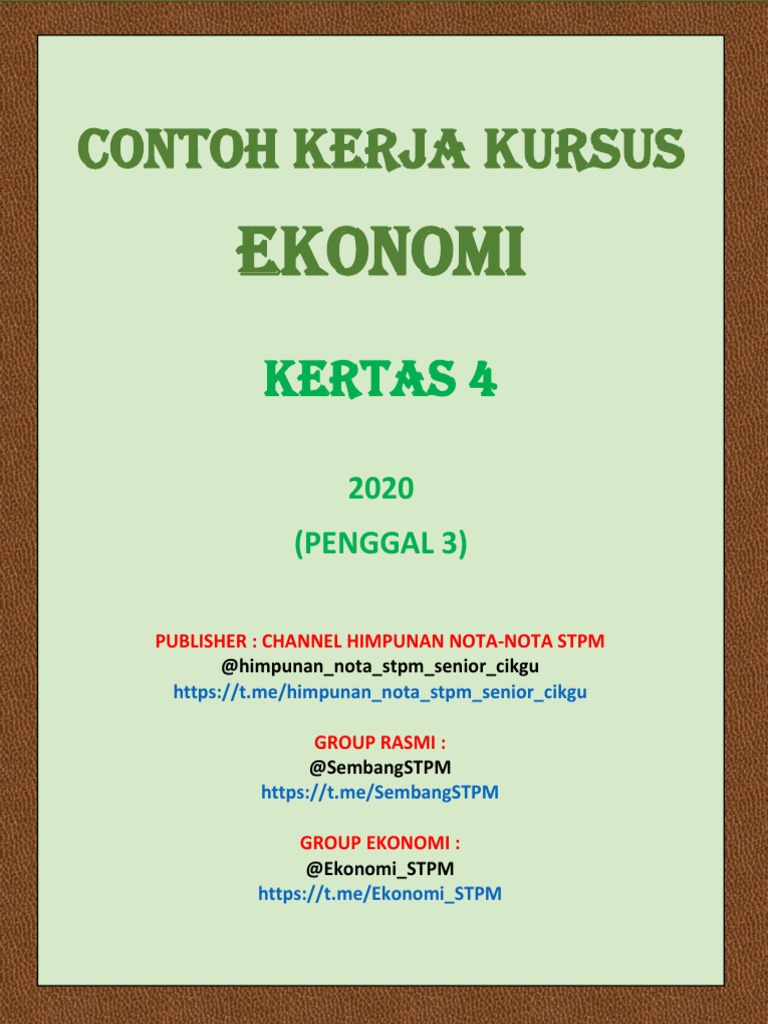 Contoh KK Ekonomi 2020 | PDF