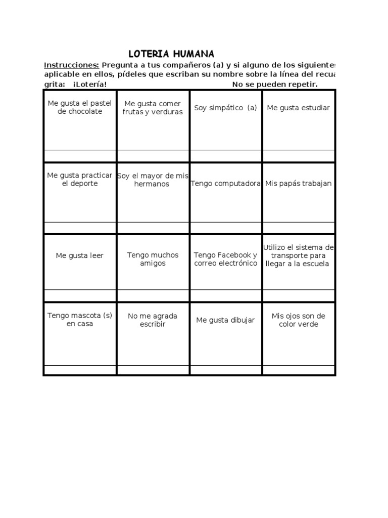 Loteria Humana | PDF