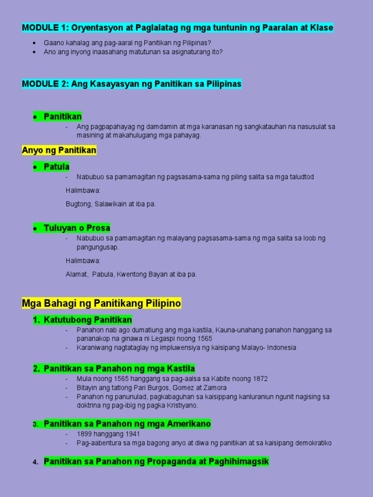 OUTLINE (Module 1-16) | PDF