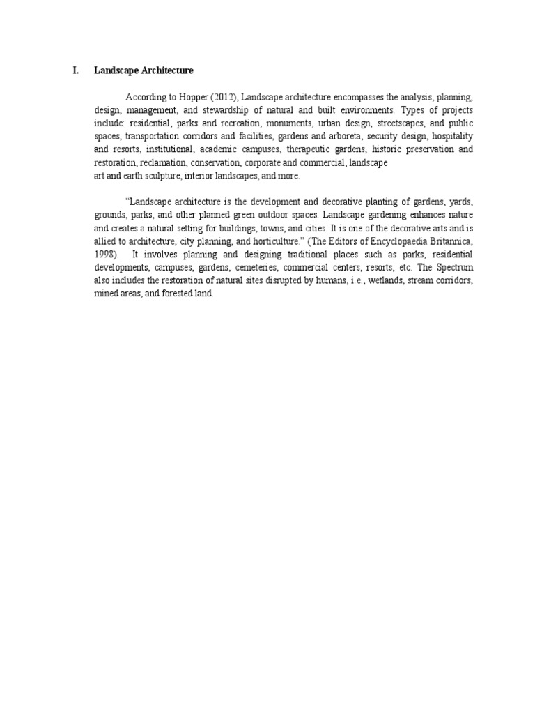 Group Report No.1 Landscape Architecture | PDF | Landscape | Trees