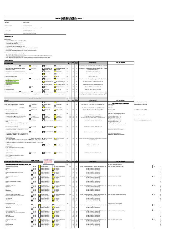 Form Self Asessment RS Tipe B Terbaru | PDF