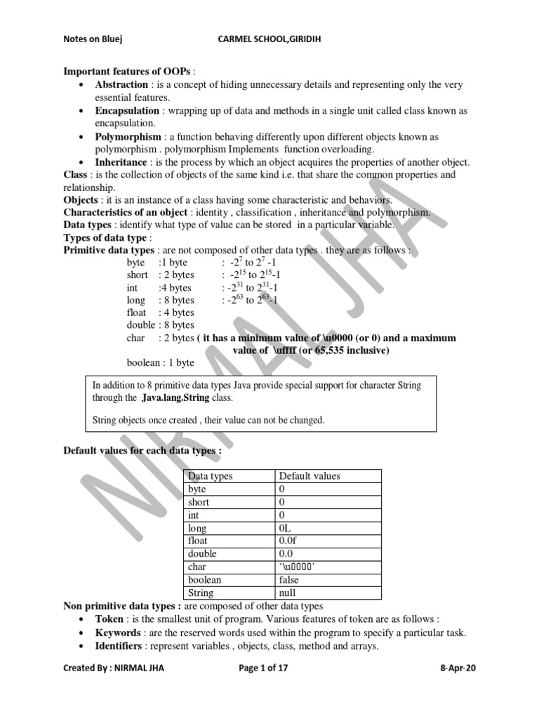 Nirmal Jha Notes | PDF | Inheritance (Object Oriented Programming ...