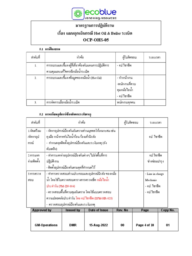 Emergency Response (Hot Oil Exposion) | PDF
