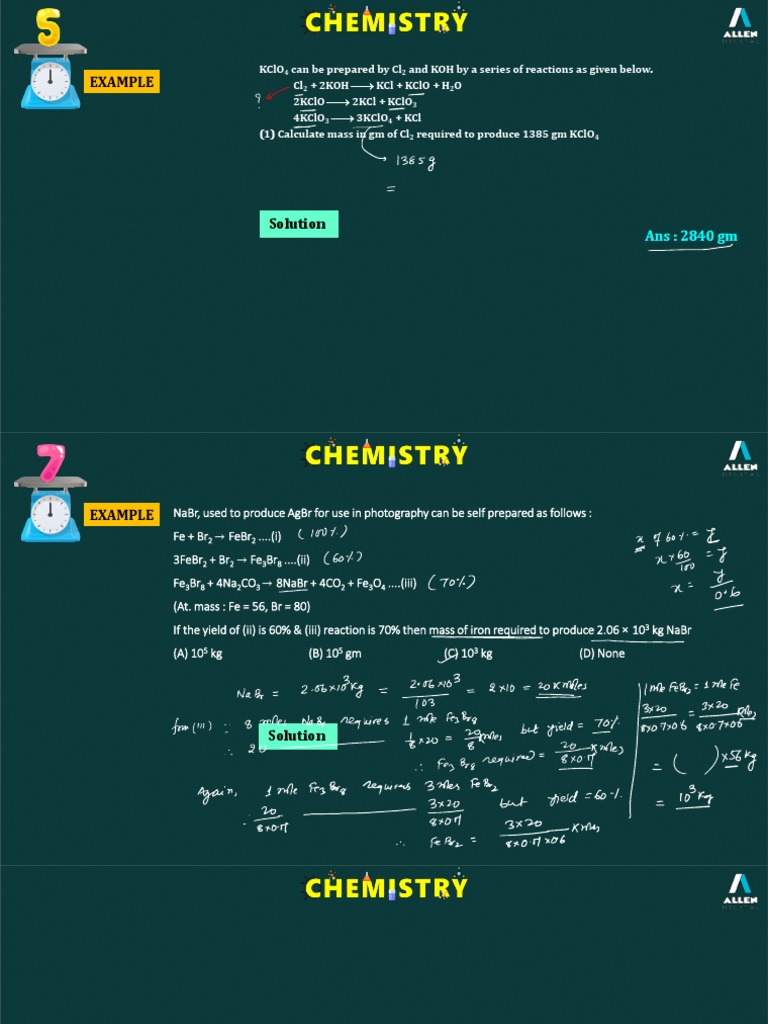 KClO4 preparation reactions and calculations | PDF