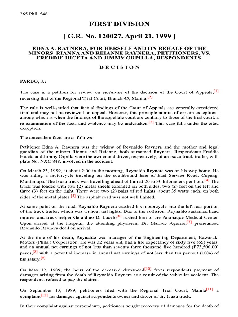 Raynera V Hiceta | PDF