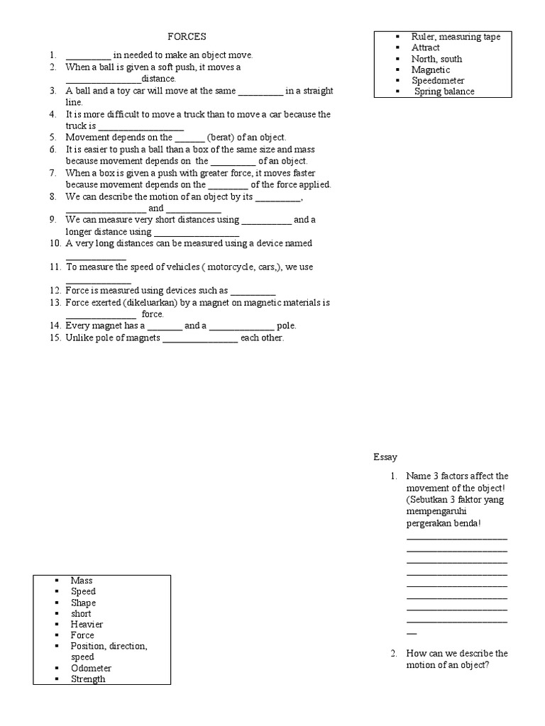 Forces Grade 4 | PDF | Force | Magnet