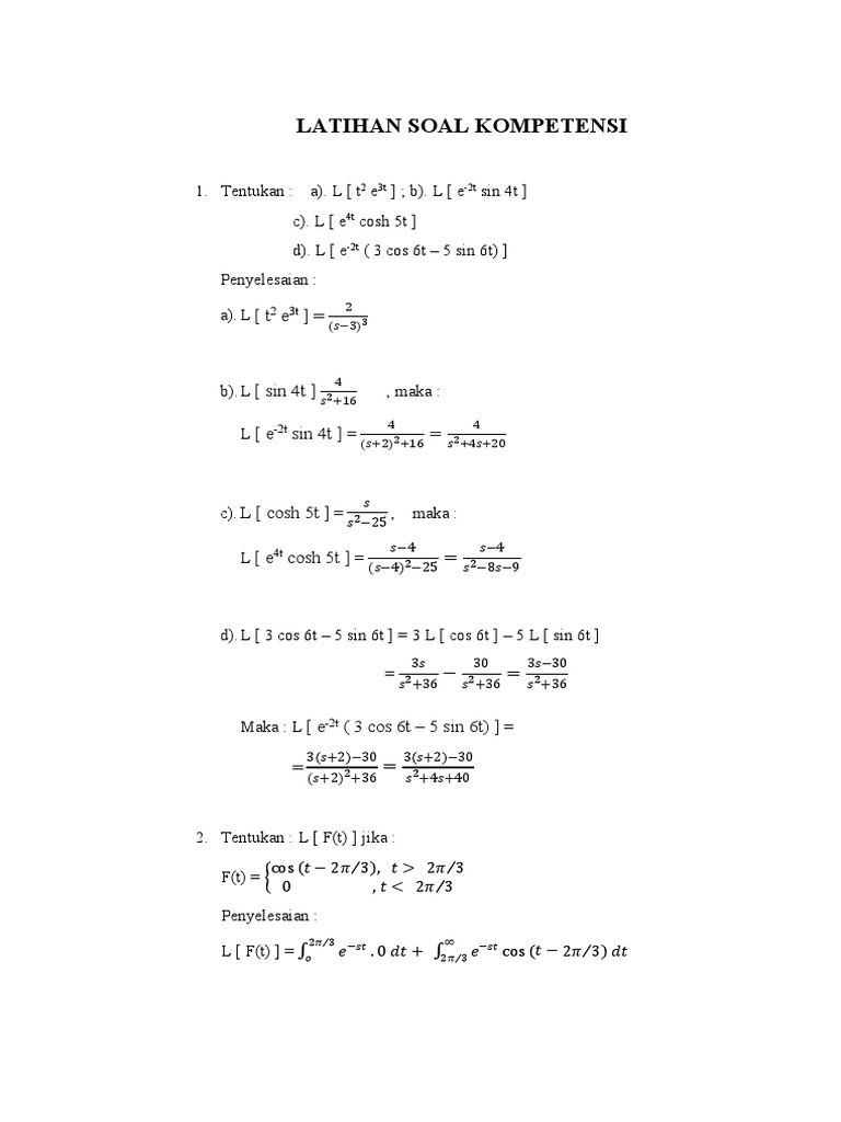 ANUM Minggu 5 Transformasi Laplace | PDF