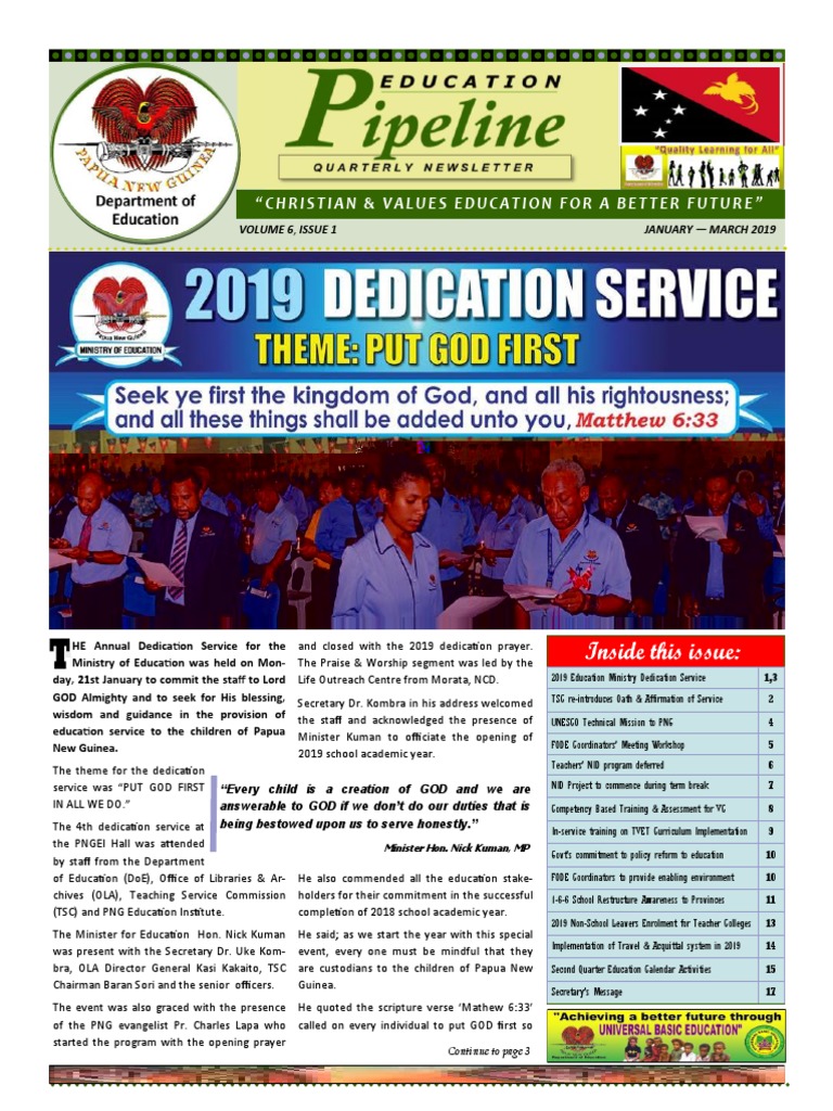 Education Pipeline 1st Quarter 2019 | PDF | Papua New Guinea ...