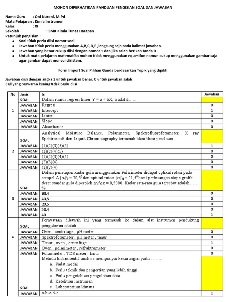 Oni Nuroni - Kimia Instrumen XI Ankim | PDF