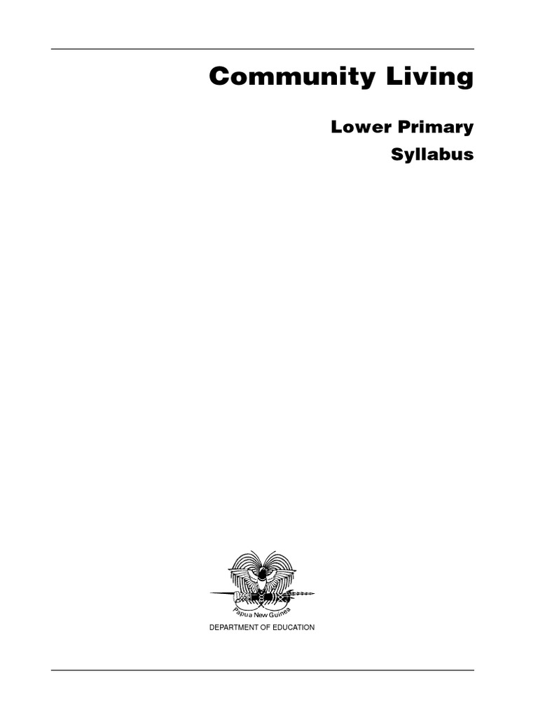 Syllabus Lower Primary Community Living | PDF | Teachers | Curriculum