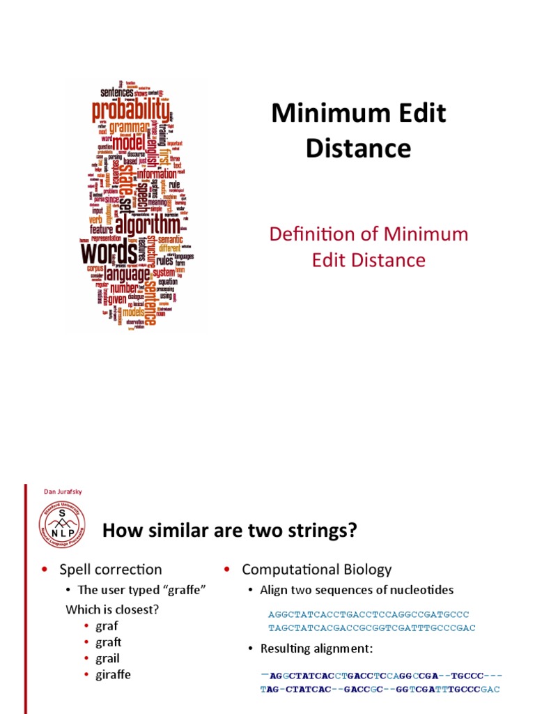 Defini'on of Minimum Edit Distance | PDF | Dynamic Programming | Applied Mathematics