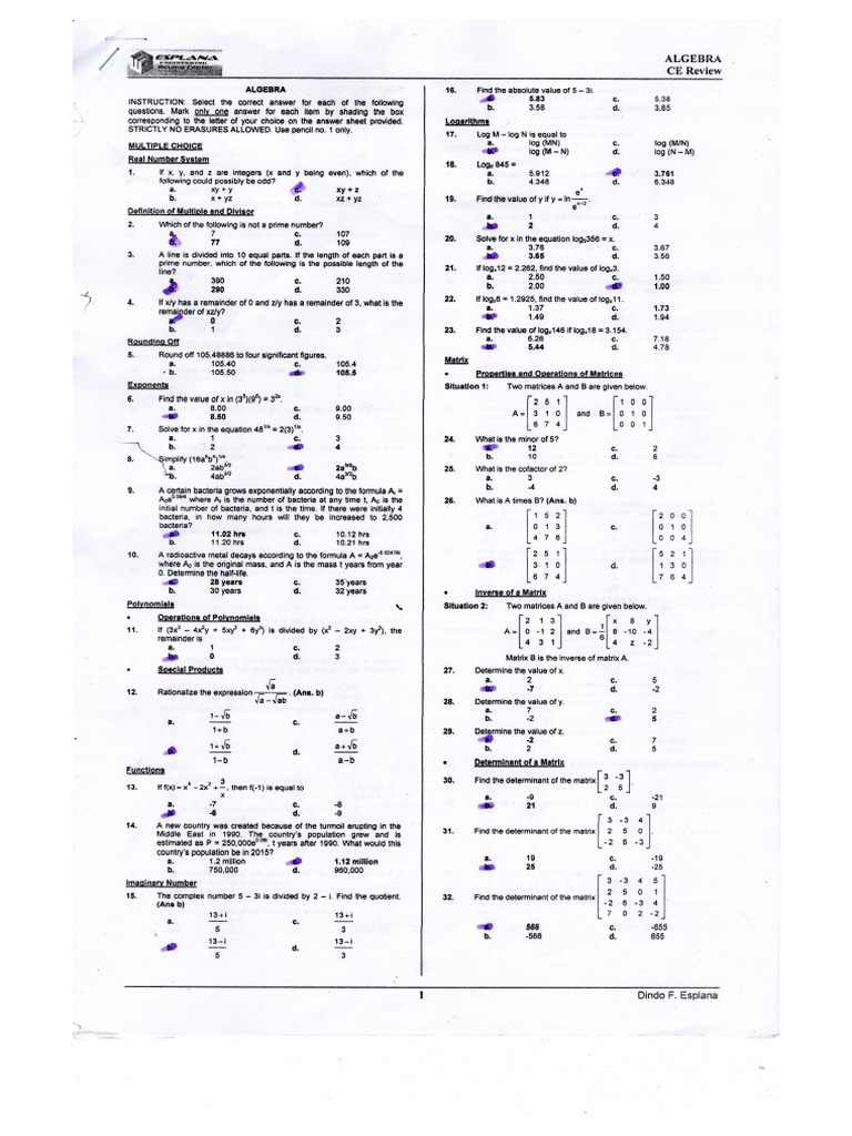 Algebra Eerc Module | PDF