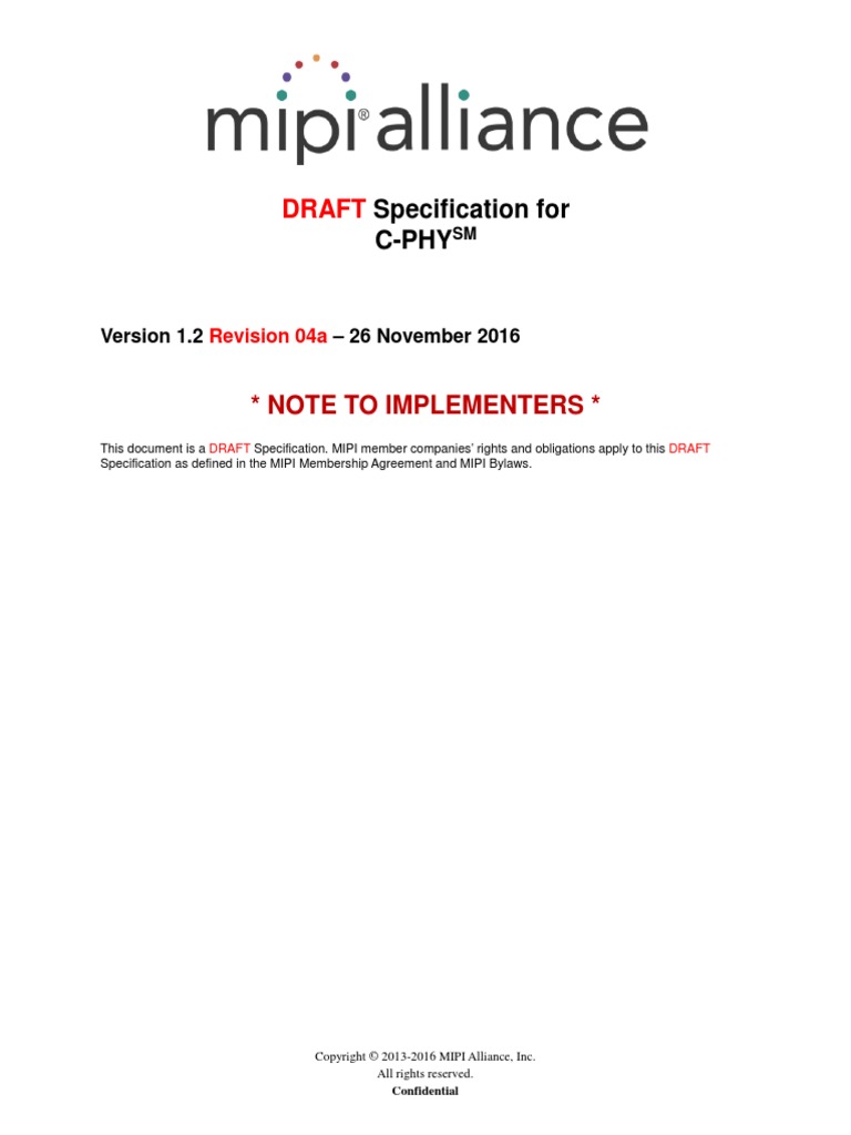 Mipi C-PHY Specification v1-2 R04a | PDF | Computer Engineering ... Mipi C-PHY Specification v1-2 R04a | PDF | Computer Engineering ...
