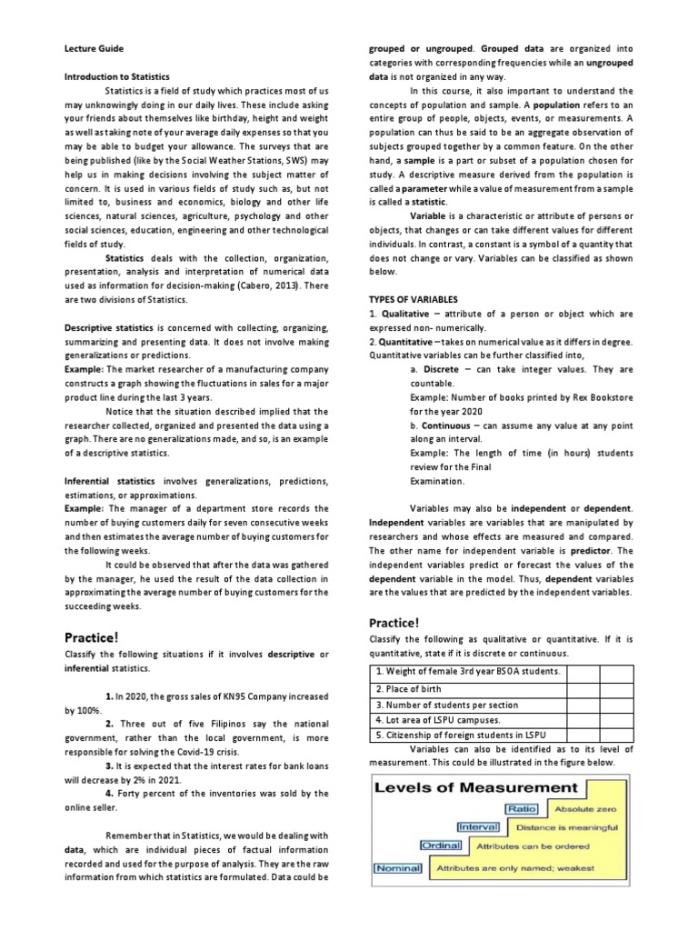 SLM1 Stats Edited | PDF
