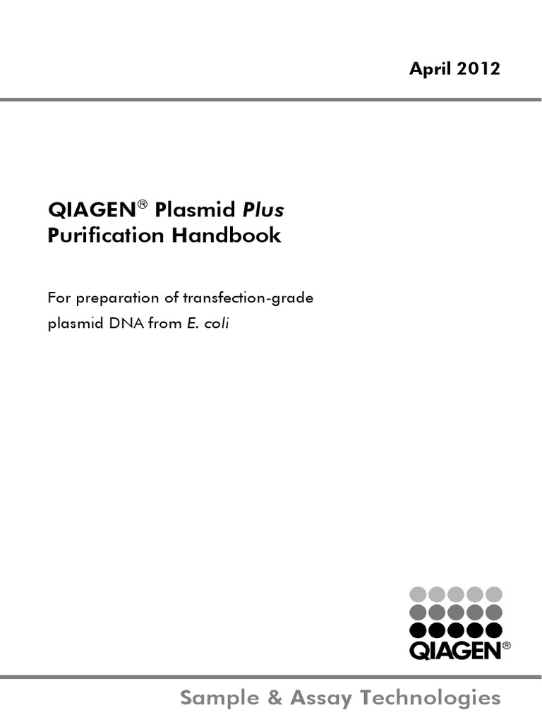 QIAGEN Plasmid Plus Purification Handbook April 2012 EN | PDF | Protein ...