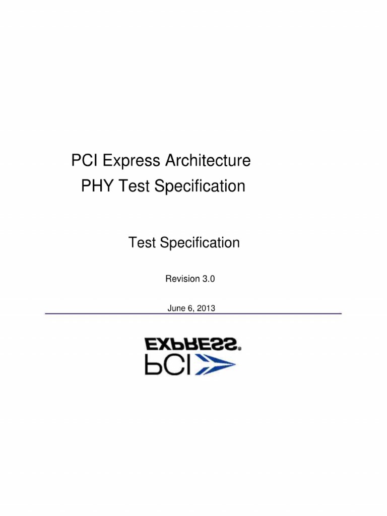 PCI Express Test Spec Electrical Layer 3 0 Rev 06062013 TS1 | PDF