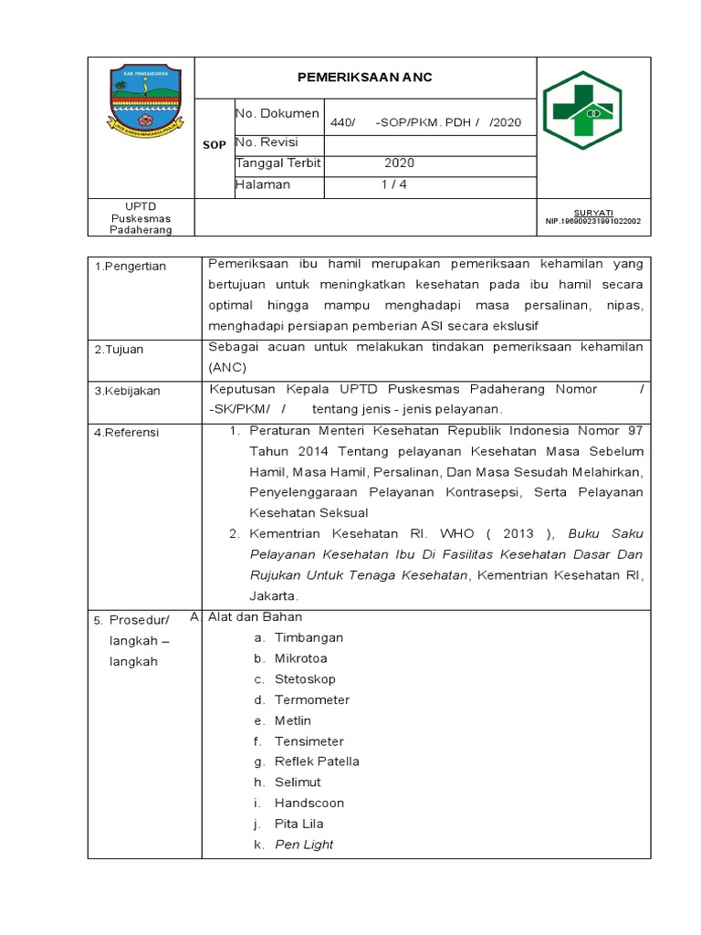 Sop Anc & Daftil Anc | PDF