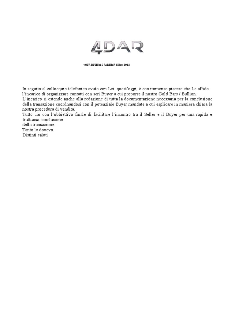 Lettera Incarico | PDF Lettera Incarico | PDF