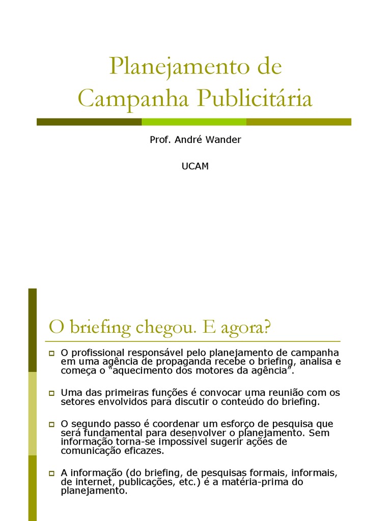 Roteiro Planejamento CampanhaPublicitaria | Segmentação de Mercado ...