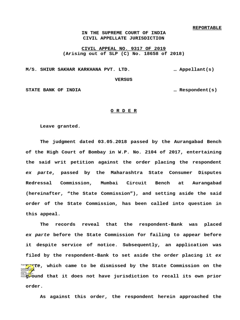 SC Order 2019 - Shiur Sakhar Karkhana PVT LTD | PDF | Appeal | Jurisdiction