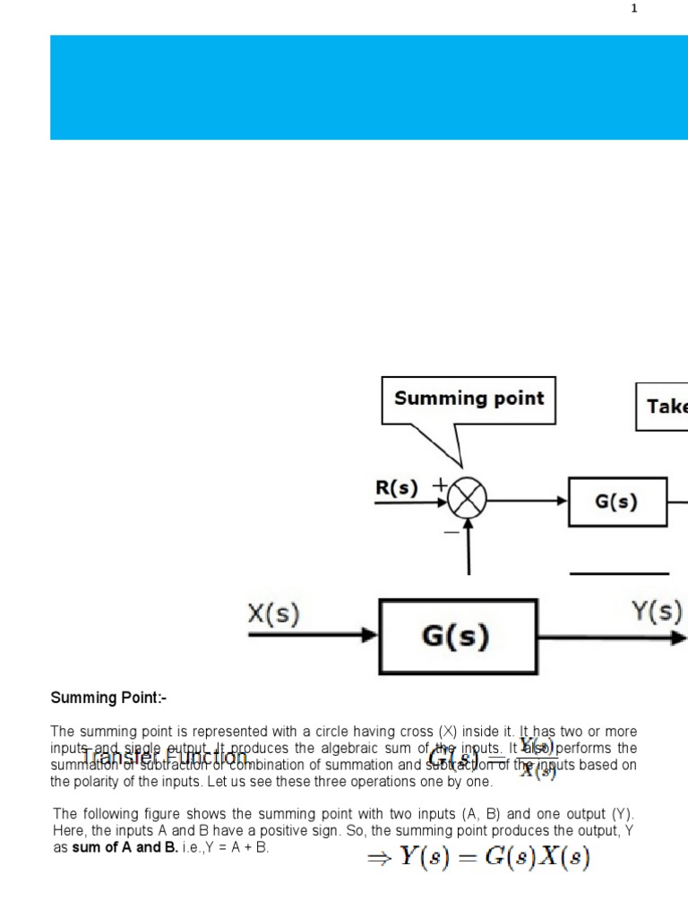 Summing Point | PDF | Electrical Network | Laplace Transform