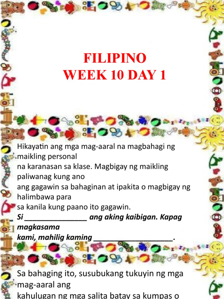WEEK 10 FIL Day 1 5 | PDF