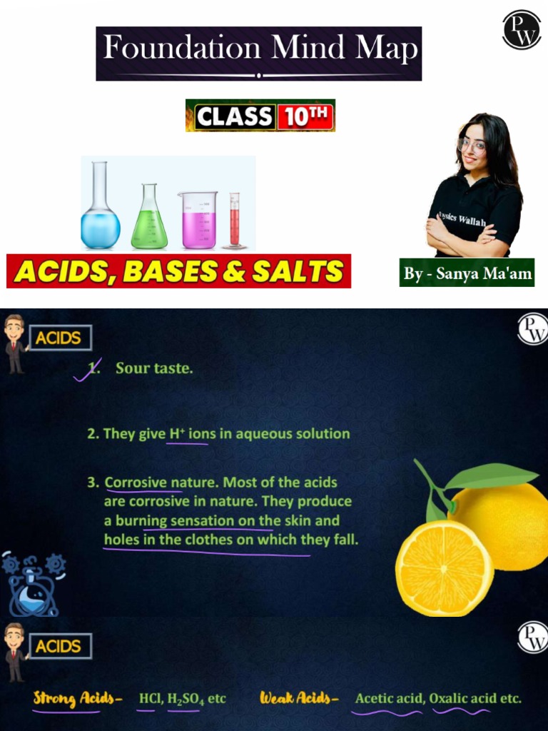 ACIDS, BASES & SALTS - Class Notes - Foundation Mind-Map | PDF
