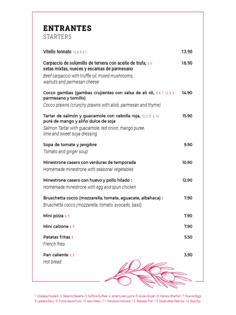 Carta Comida Cocco 2022 Web | PDF | pesto | ensalada