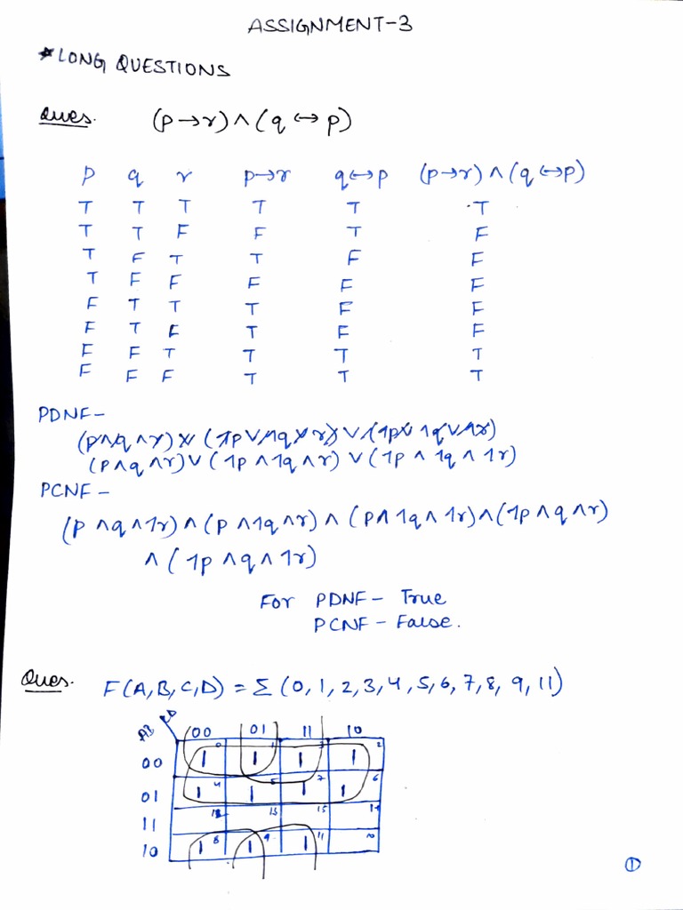 Assignment 3 | PDF | Boolean Algebra | Teaching Mathematics Assignment 3 | PDF | Boolean Algebra | Teaching Mathematics