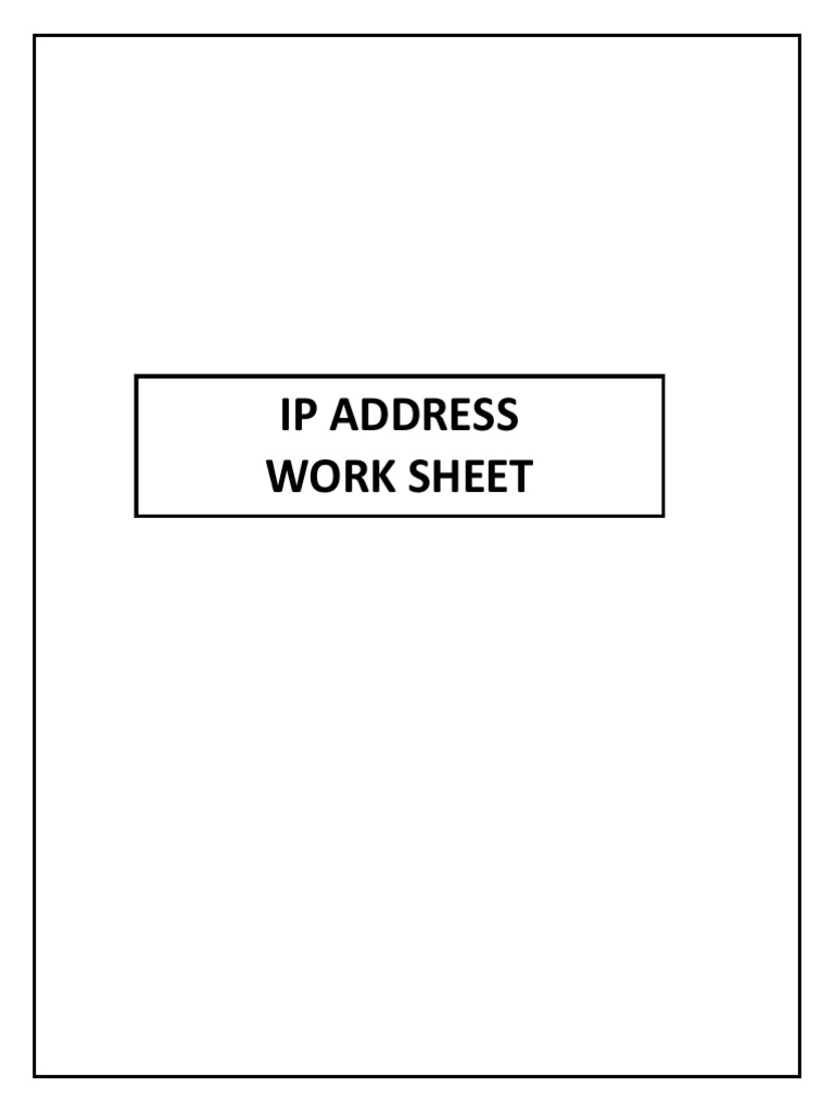 98-1591947878666-IP Address Work Sheet | PDF | Ip Address | Internet ...