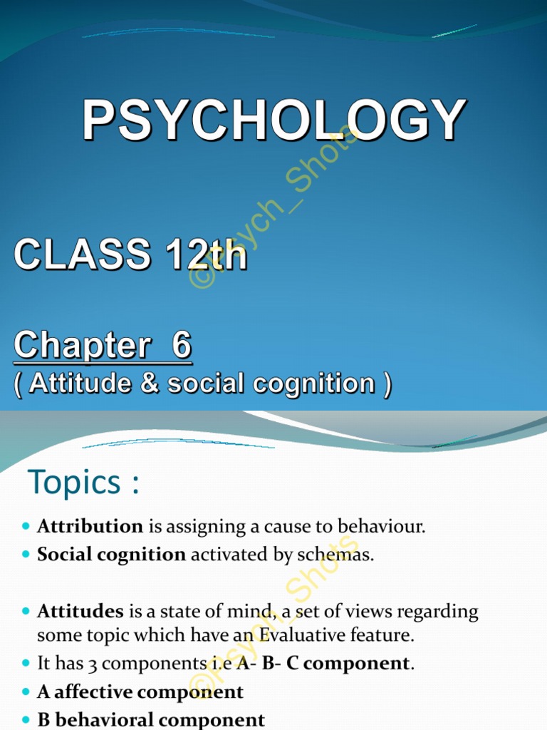 Chapter 6 Class 12 Psychology | PDF | Attitude (Psychology) | Prejudices