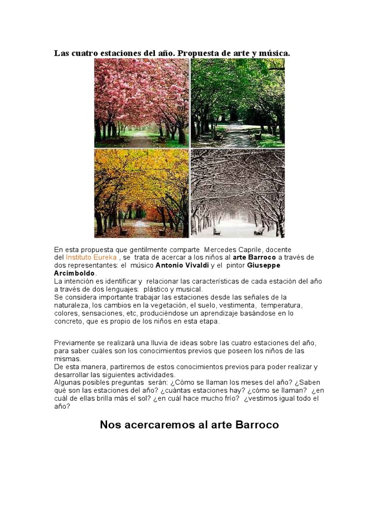 PROPUESTA DE ARTISTICA Las Cuatro Estaciones Del Año | PDF | Violín