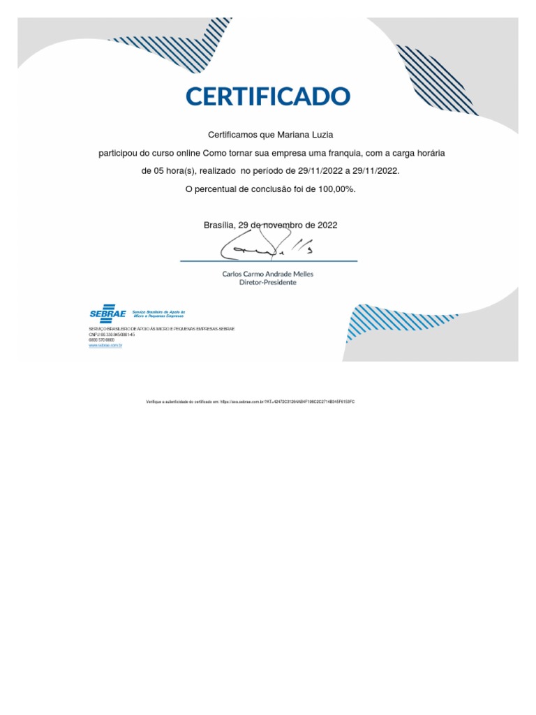 Modelo Certificado | PDF