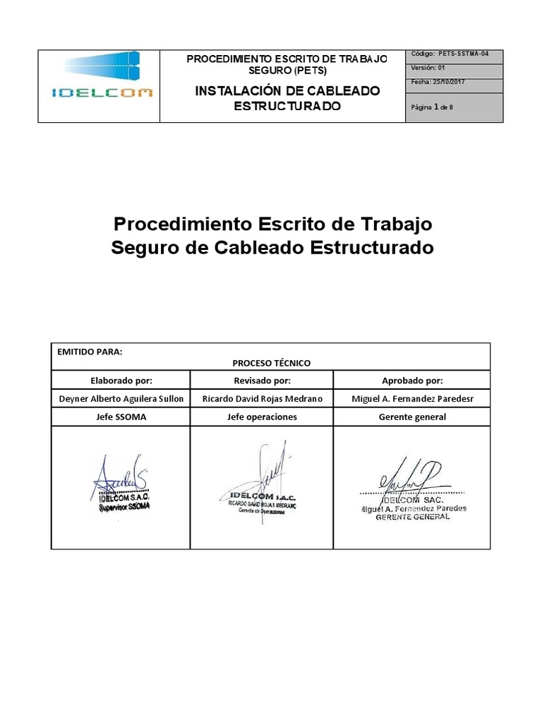 Cableado Estructurado Pdf Estándares Informáticos Ingenieria