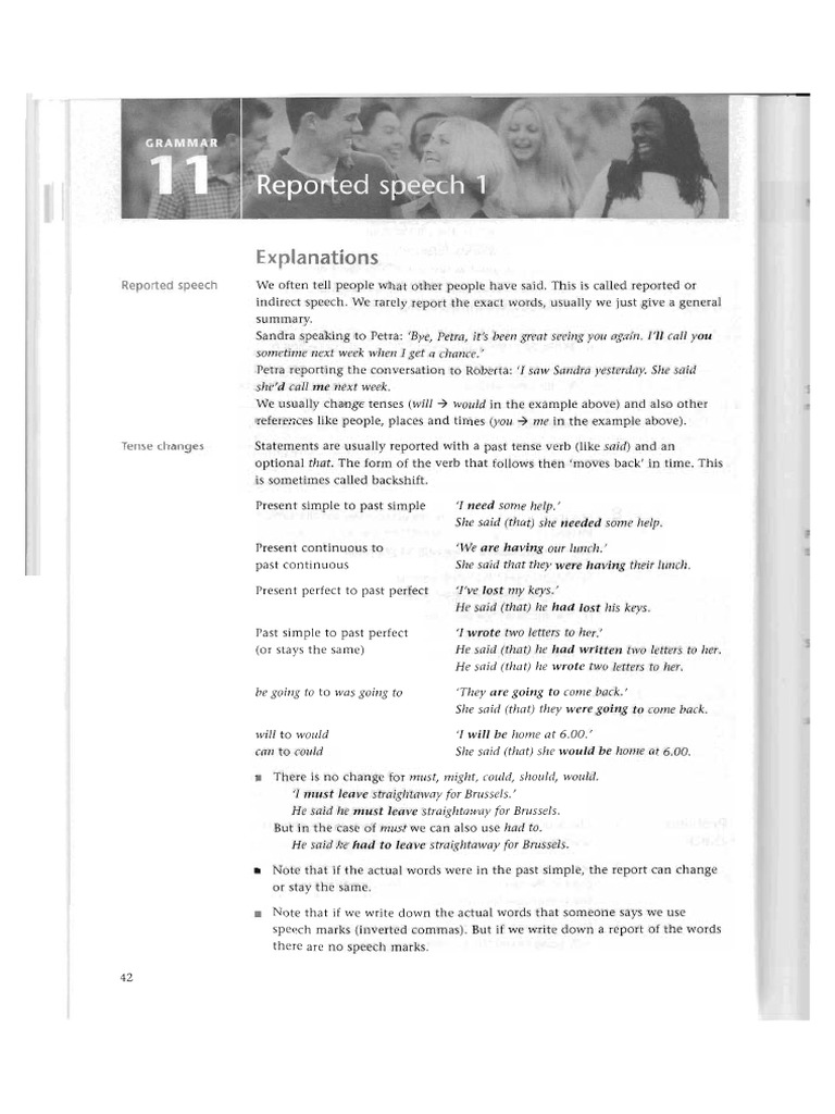 Reported Speech - Intermediate Level | PDF | Linguistics