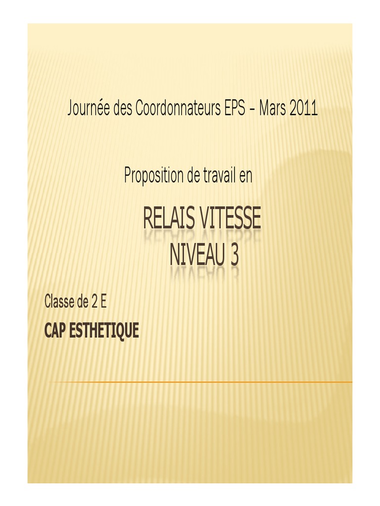 Échauffement pour relais vitesse en EPS | PDF