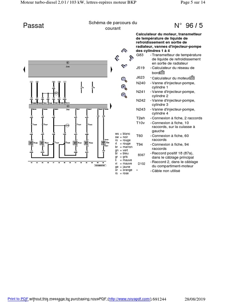 Schéma électrique Passat B6 | PDF | Technologie des véhicules | Organe ...