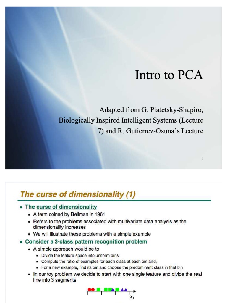 Intro To PCA | PDF | Eigenvalues And Eigenvectors | Principal Component Analysis