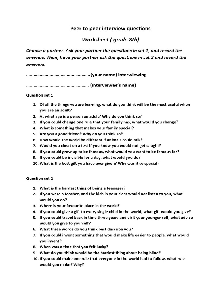 Ev.1 Peer To Peer Worksheet | PDF